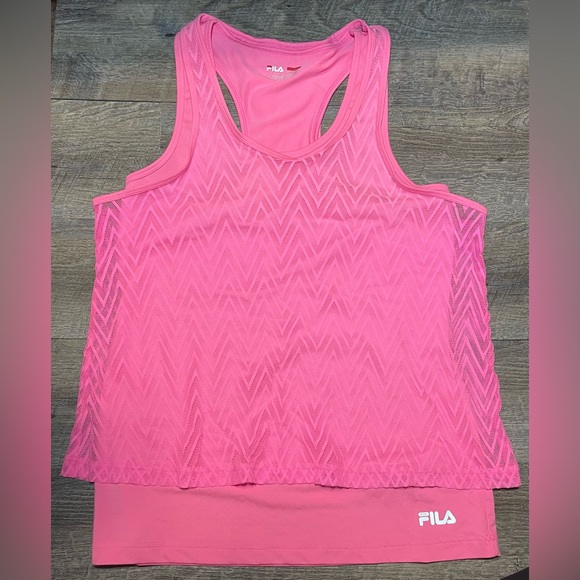 Fila | Tops | Fila Sportlive In Motionwomanlpinklacelayered Workout ...